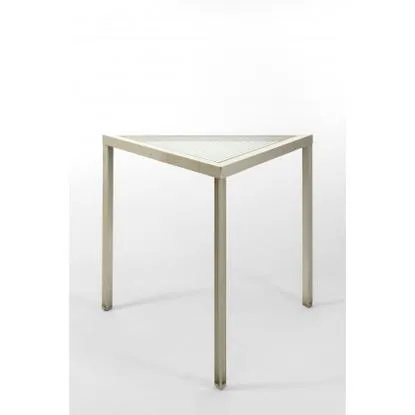 Triangular Coffee Table In Gray Painted Metal With T Profile Legs And ...