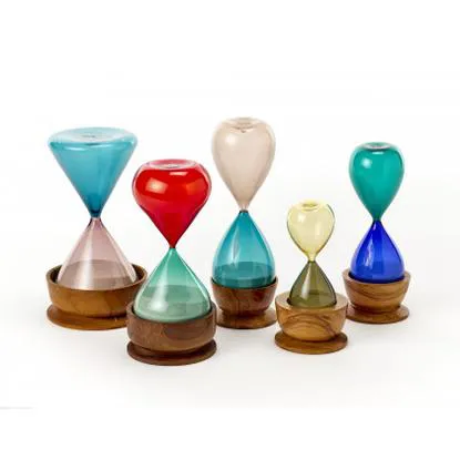 Lot Of Five Bicolor Hourglasses Of Different Sizes And Designs | Widewalls