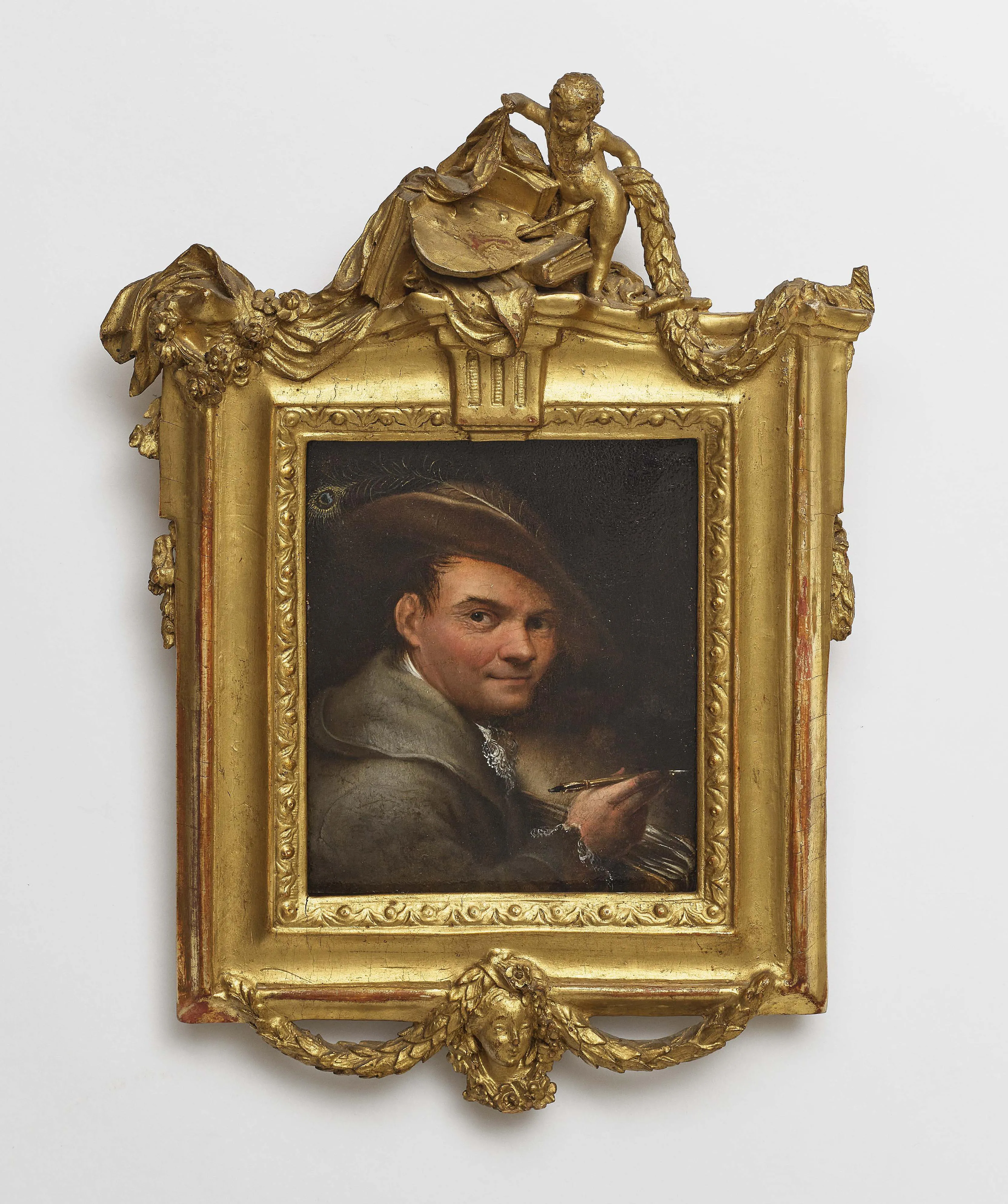 German School - Self-portrait of an artist with a pen | Widewalls