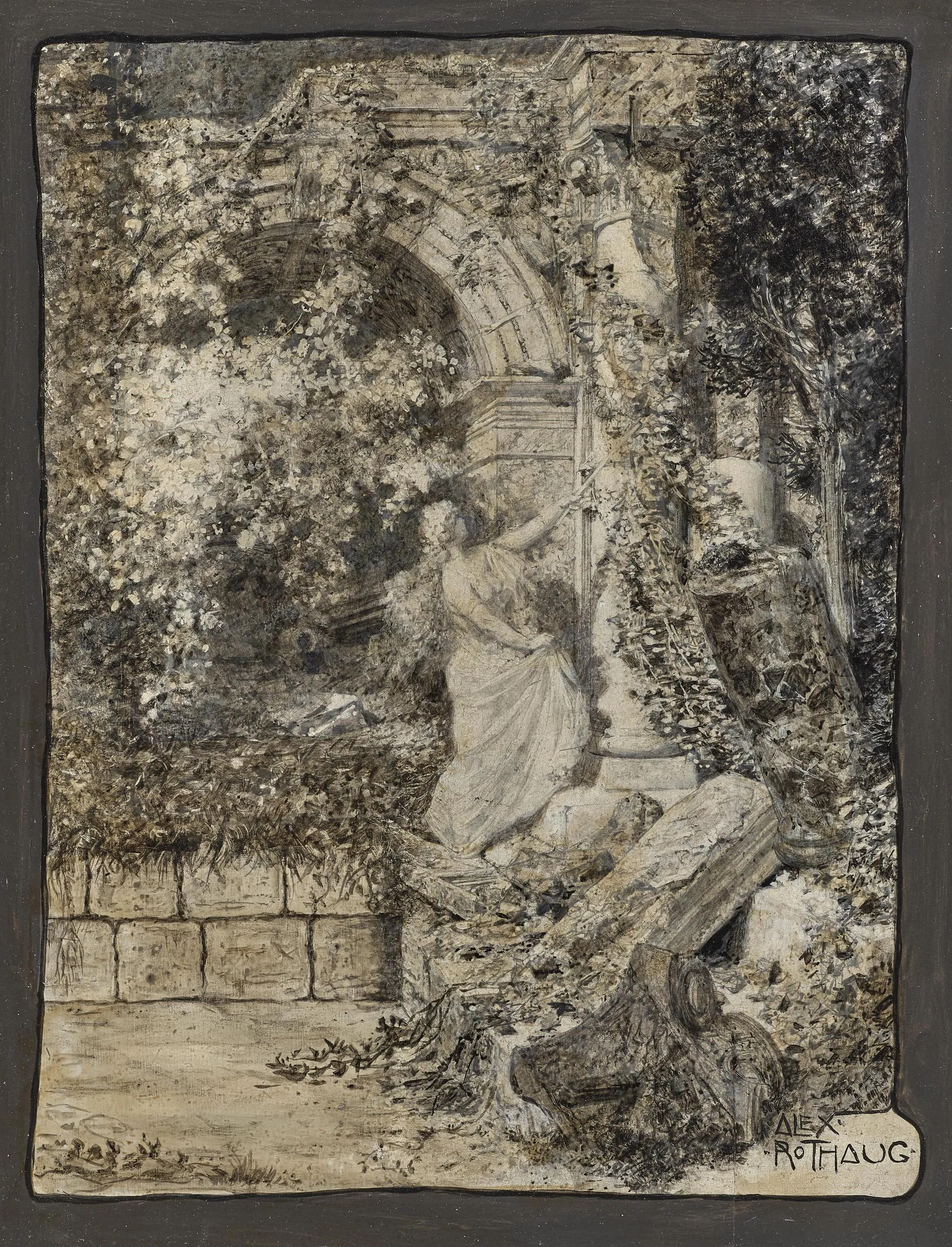 Alexander Rothaug - Young woman in landscape with ruins | Widewalls