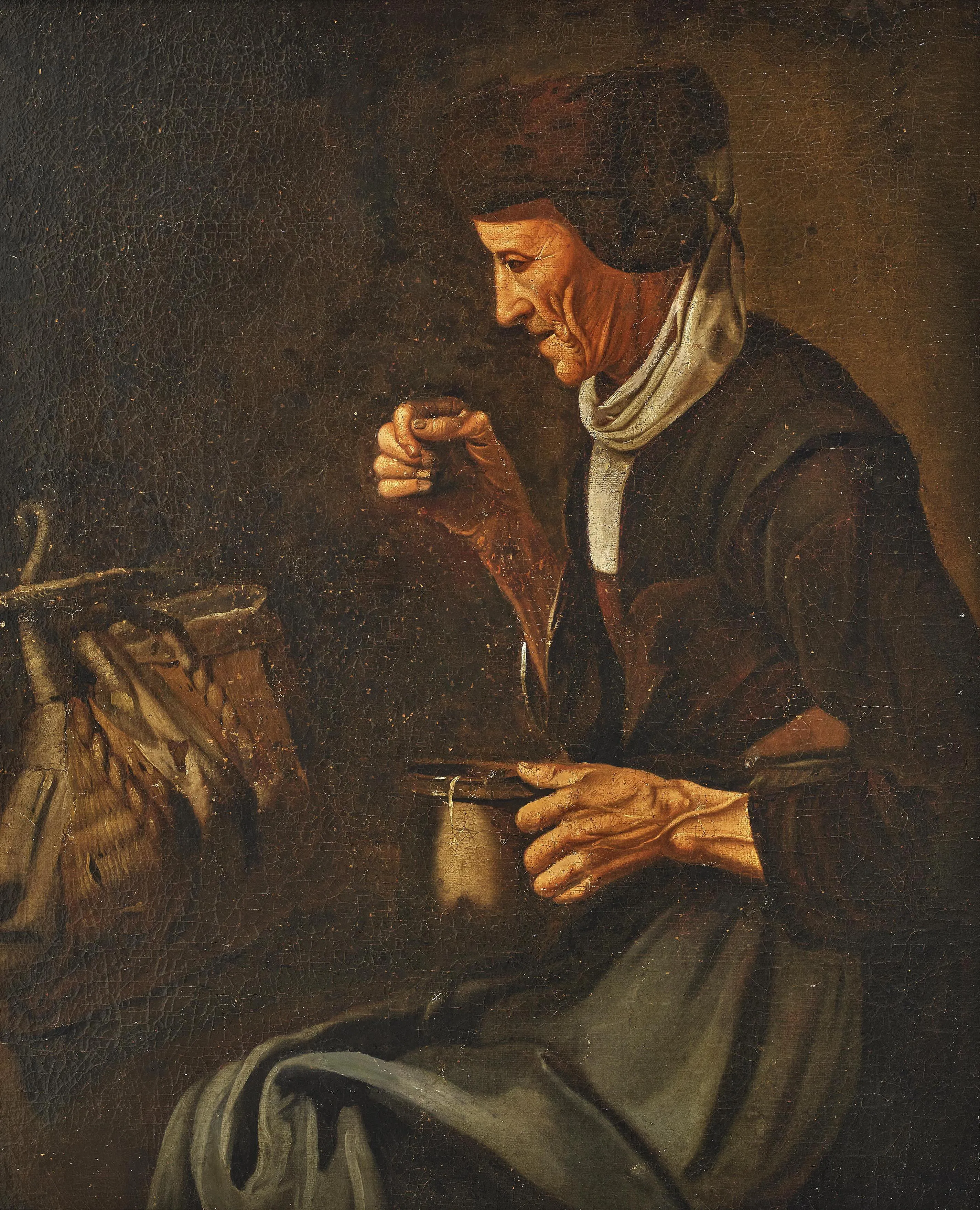 Martin Dichtl (follower of) - Old woman eating | Widewalls