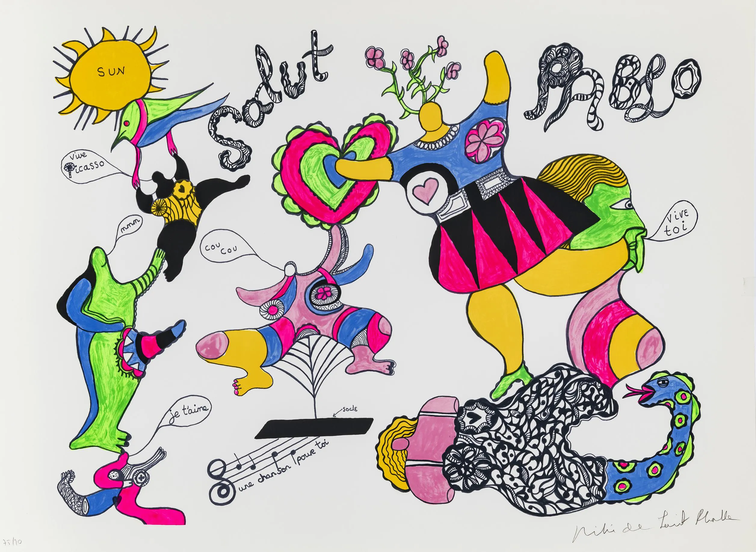 Niki De Saint-Phalle - Salut Picasso (from: Hommage A Picasso) | Widewalls