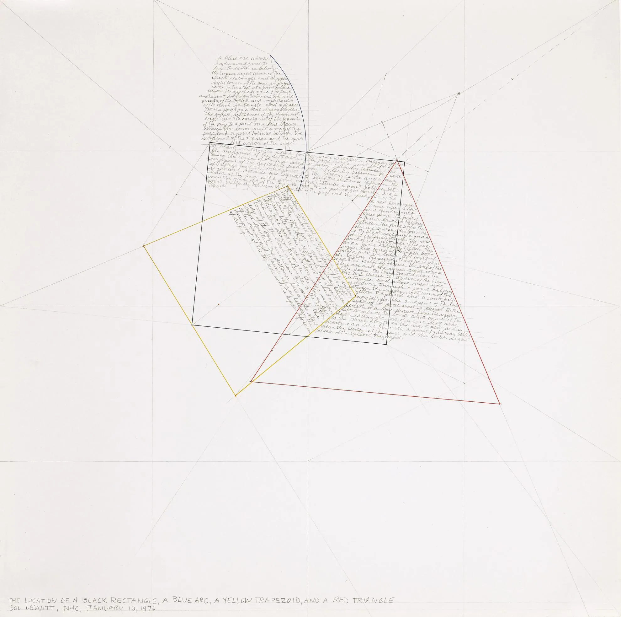 Location Of A Black Rectangle, A Blue Arc, A Yellow Trapezoid, And A ...