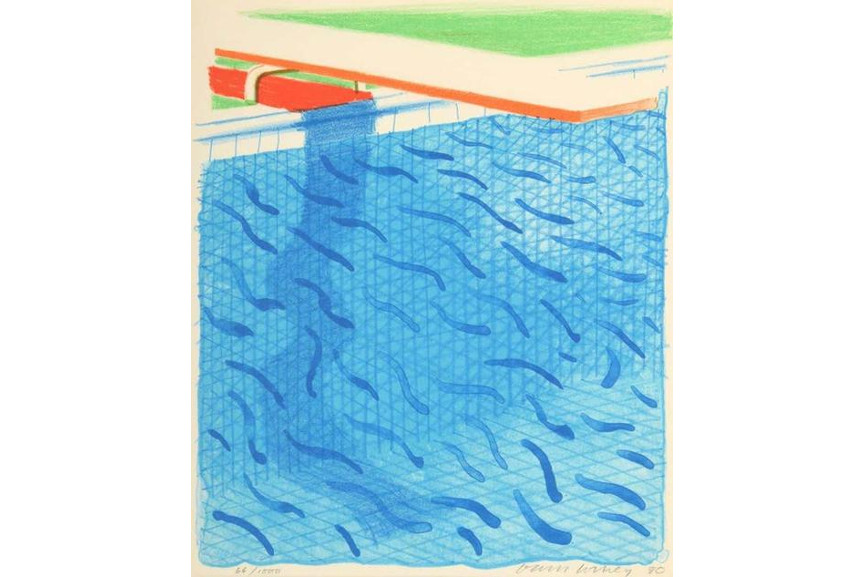 David Hockney - Pool Made with Paper and Blue Ink from Paper Pools ...