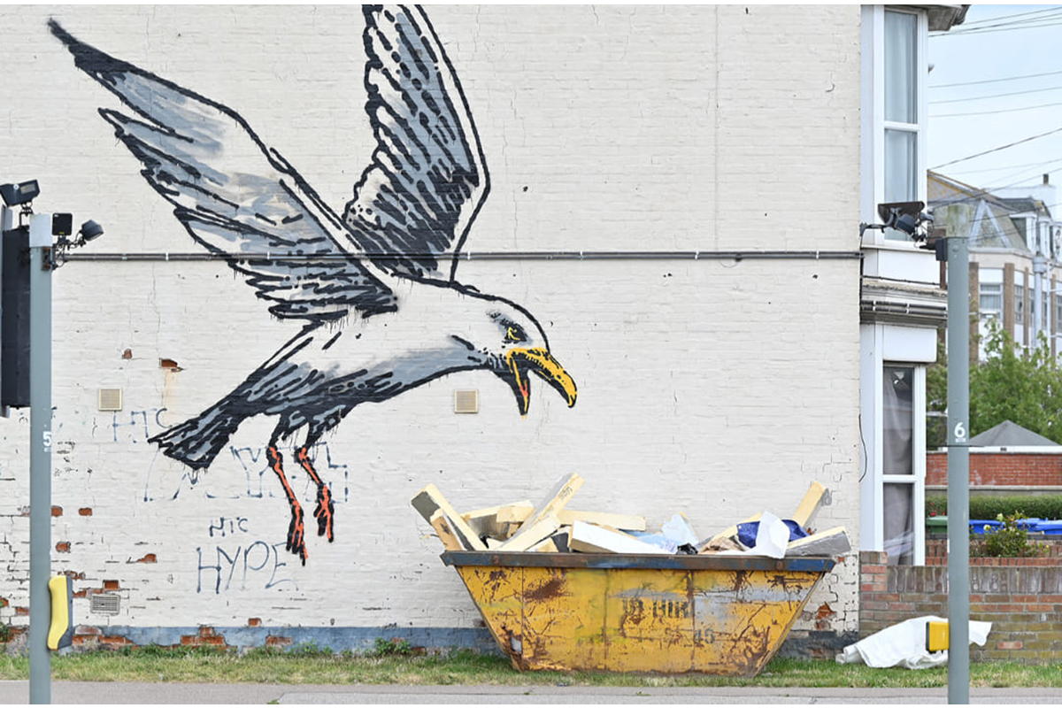 Banksy's Seagull Mural, Part of His Great British Spraycation, Covered ...